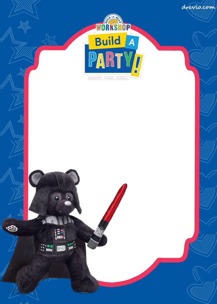 FREE Build-a-Bear Birthday Invitation Template