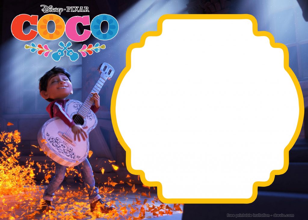 FREE Printable Disney COCO Birthday Invitation Templates