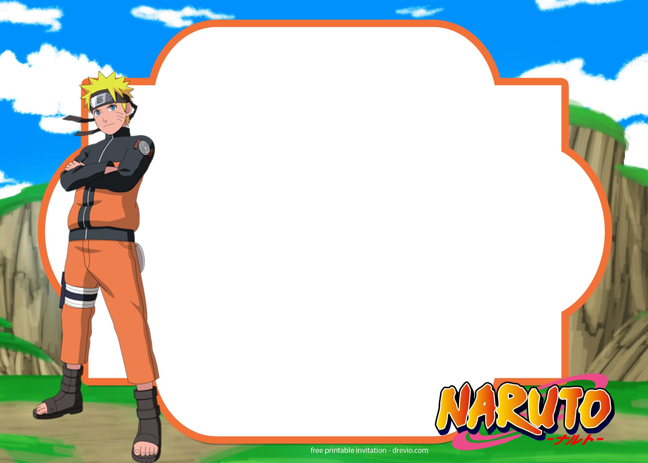 FREE Printable Naruto Birthday Invitation Template