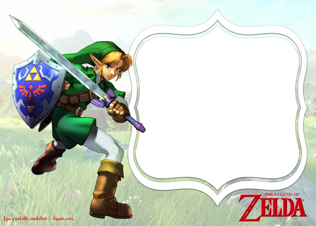 FREE Printable Legend of Zelda Invitations Templates