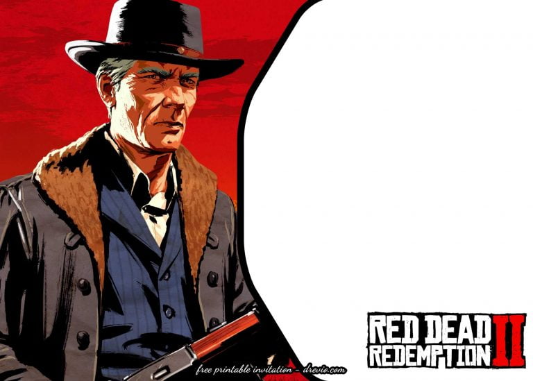 FREE Printable Red Dead Redemption 2 Invitation Templates