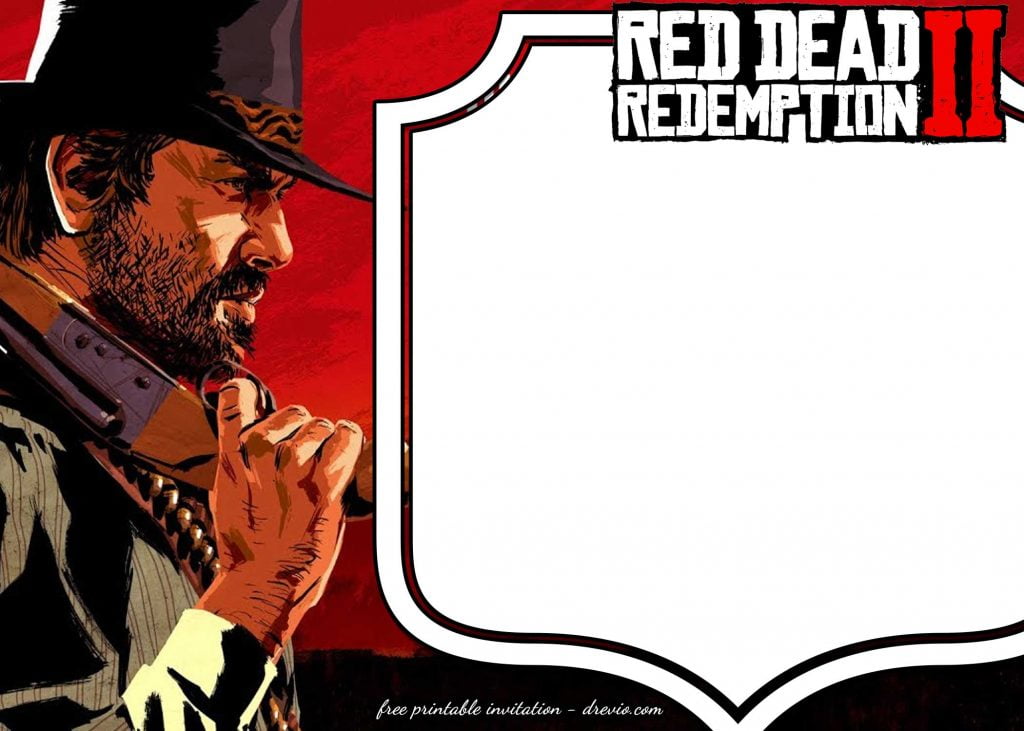FREE Printable Red Dead Redemption 2 Invitation Templates