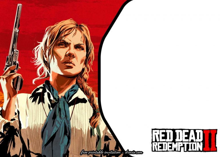 FREE Printable Red Dead Redemption 2 Invitation Templates