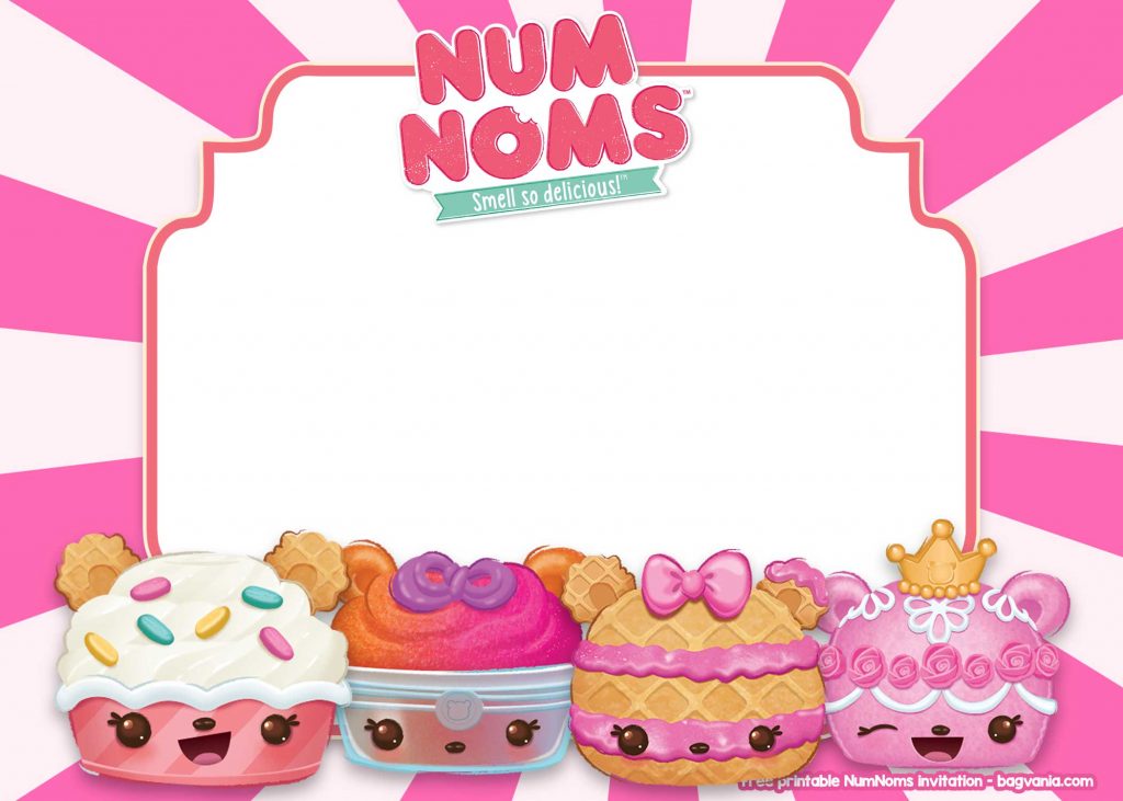 FREE Printable Num Noms Invitations Templates