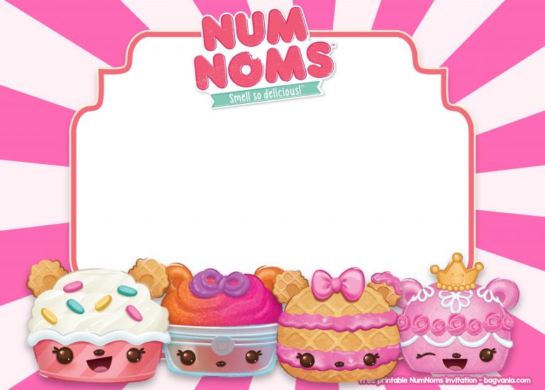 FREE Printable Num Noms Invitations Templates