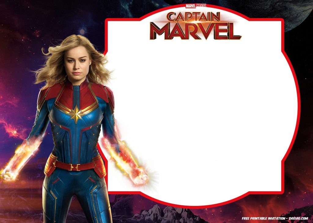 FREE Printable Captain Marvel Invitation Templates
