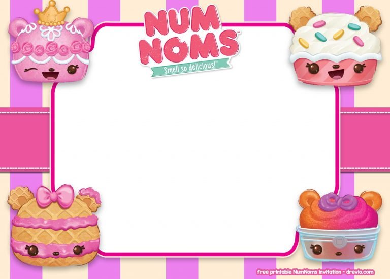 FREE Printable Num Noms Invitations Templates