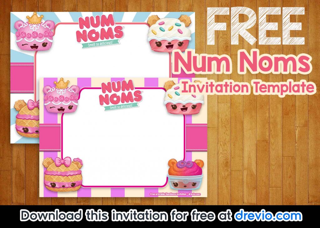 FREE Printable Num Noms Invitations Templates