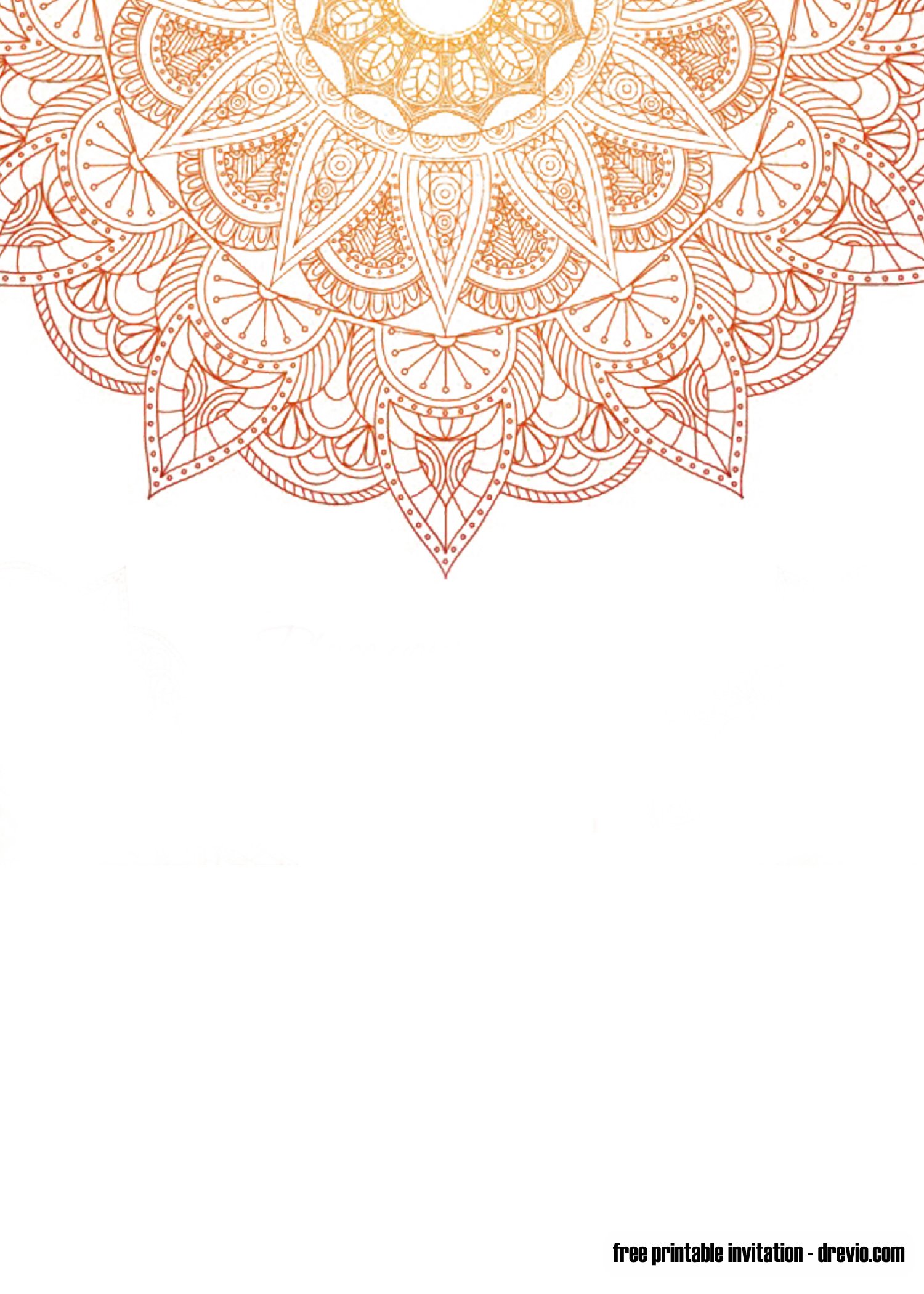 FREE Printable Mandala Yoga Invitation Templates