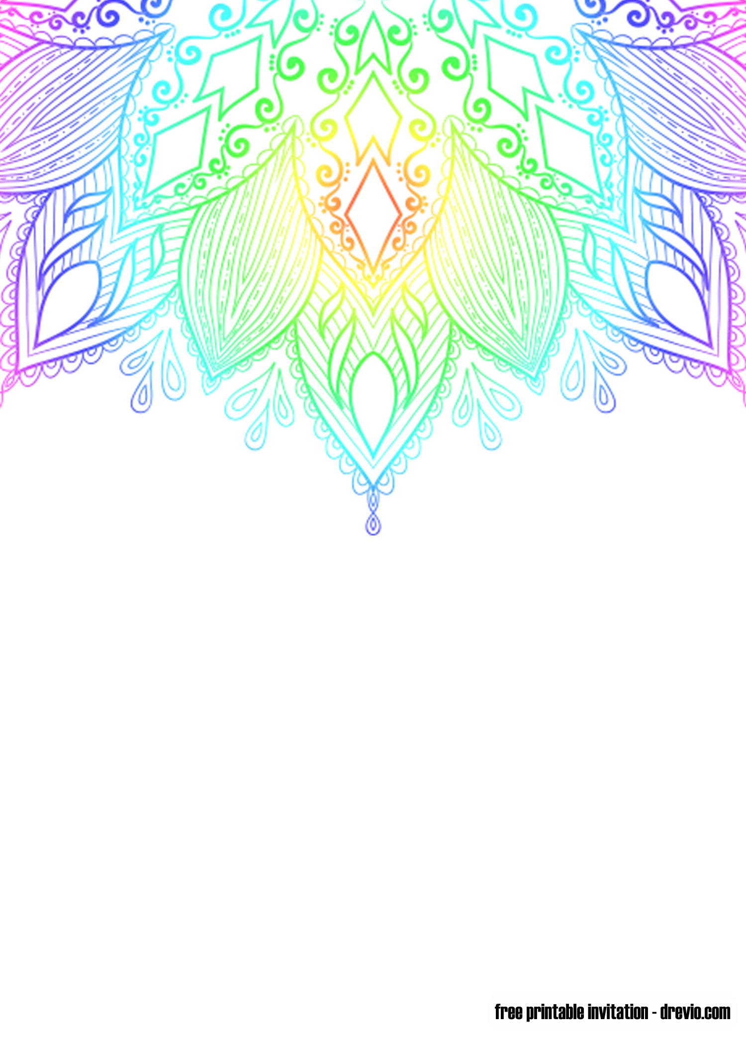 FREE Printable Mandala Yoga Invitation Templates