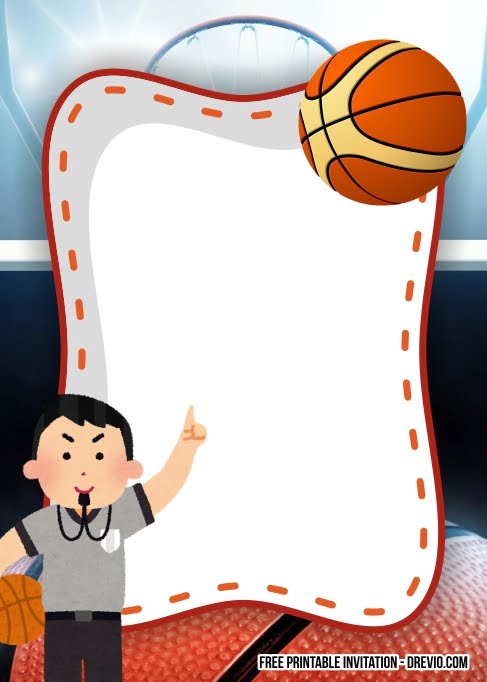 7 FREE Printable Basketball Invitation Templates