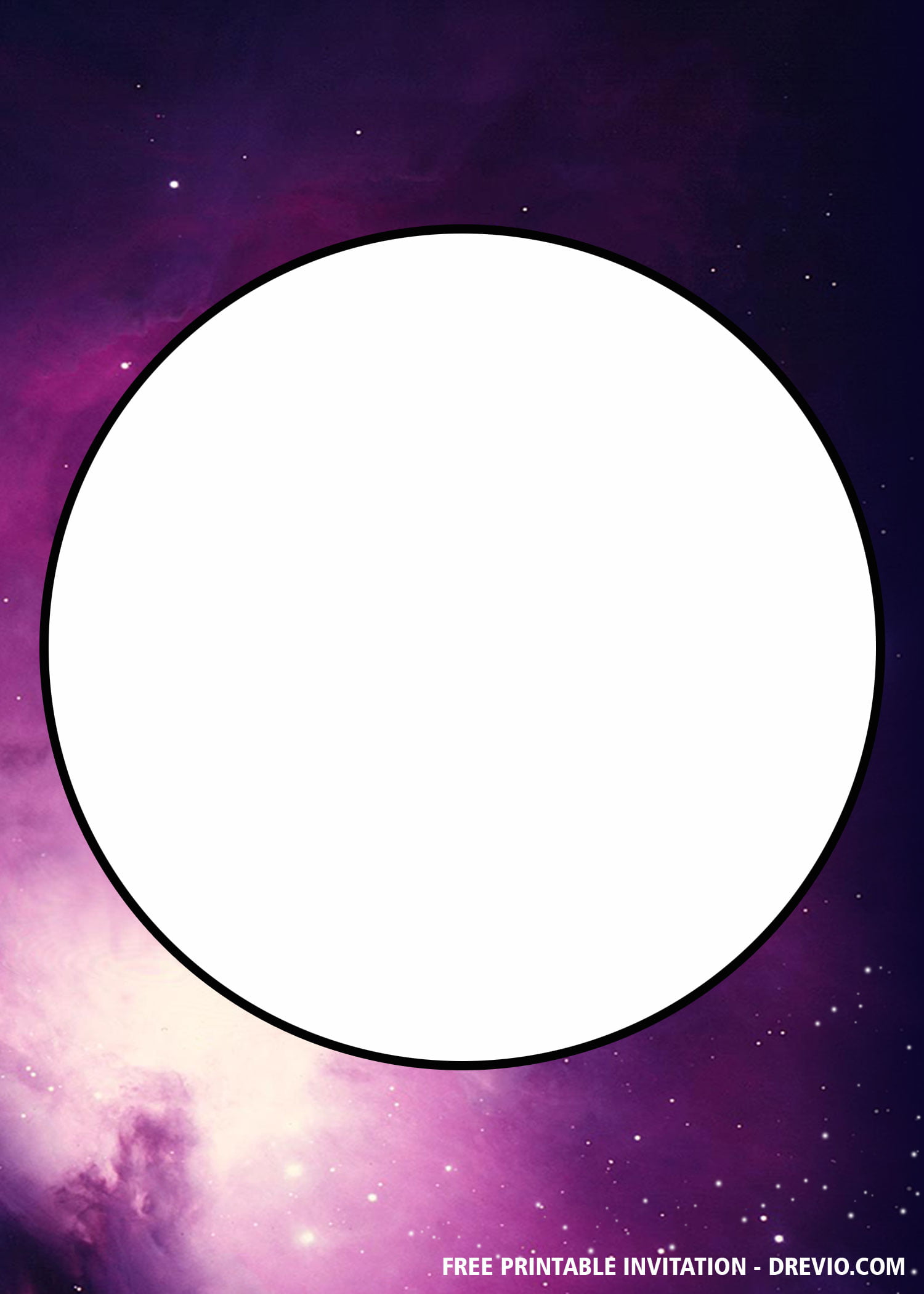 FREE Printable Galaxy Invitation Templates