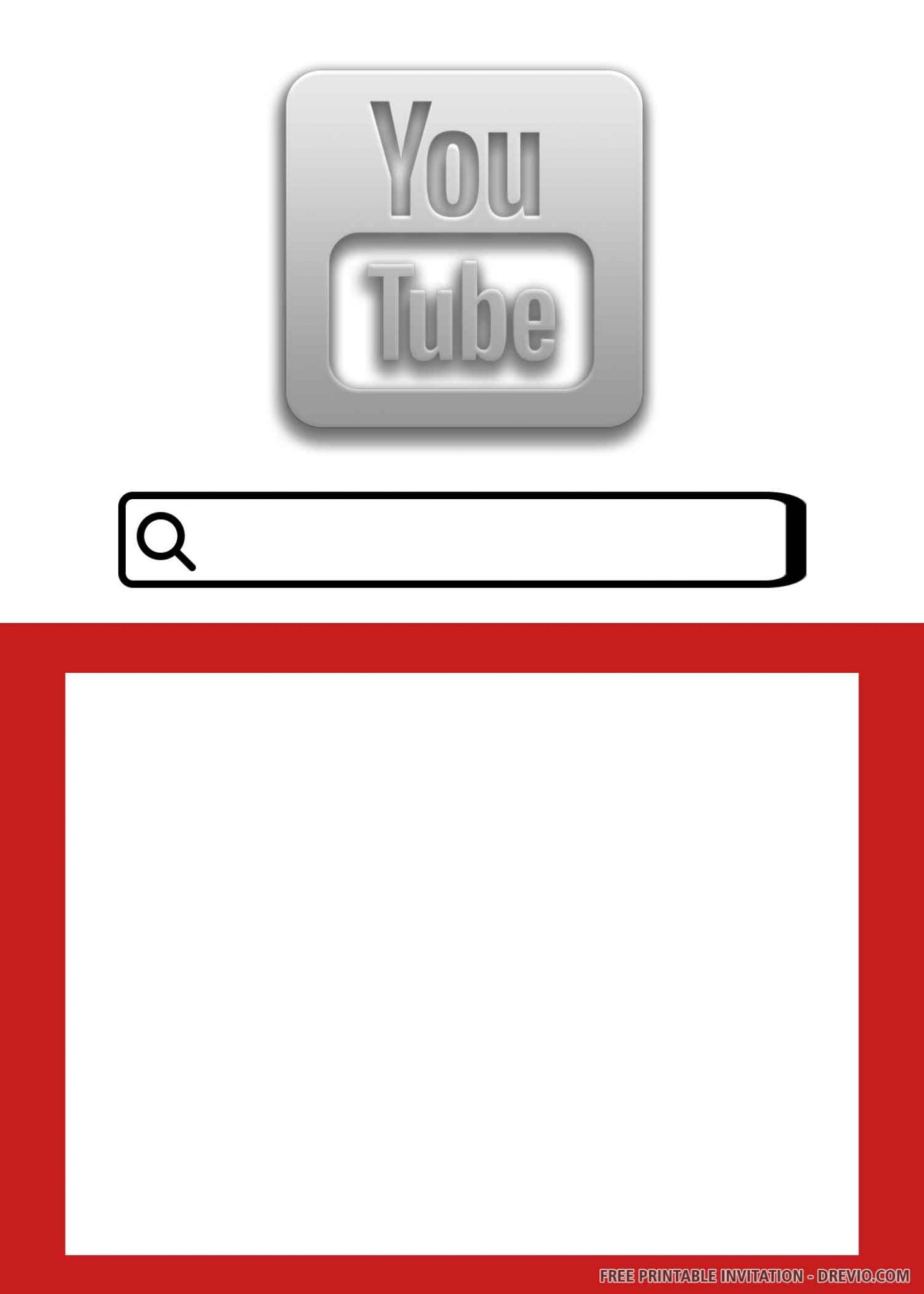 (FREE PRINTABLE) – Youtube Birthday Invitation Template