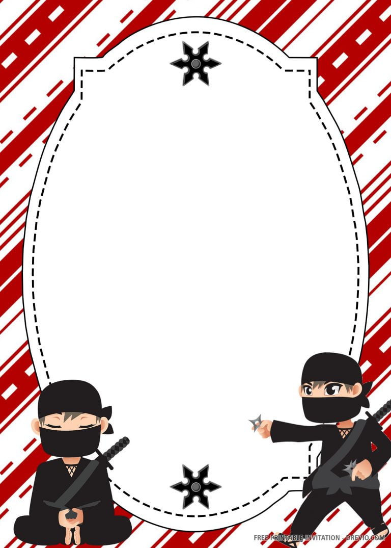 (FREE PRINTABLE) - Ninja Birthday Invitation Template