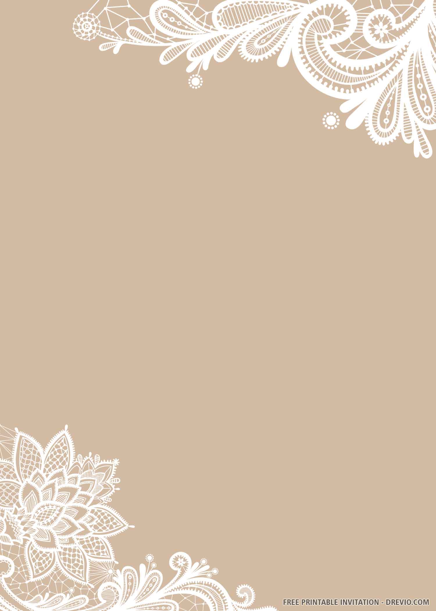 (FREE PRINTABLE) – Brown-themed Wedding Invitation Templates