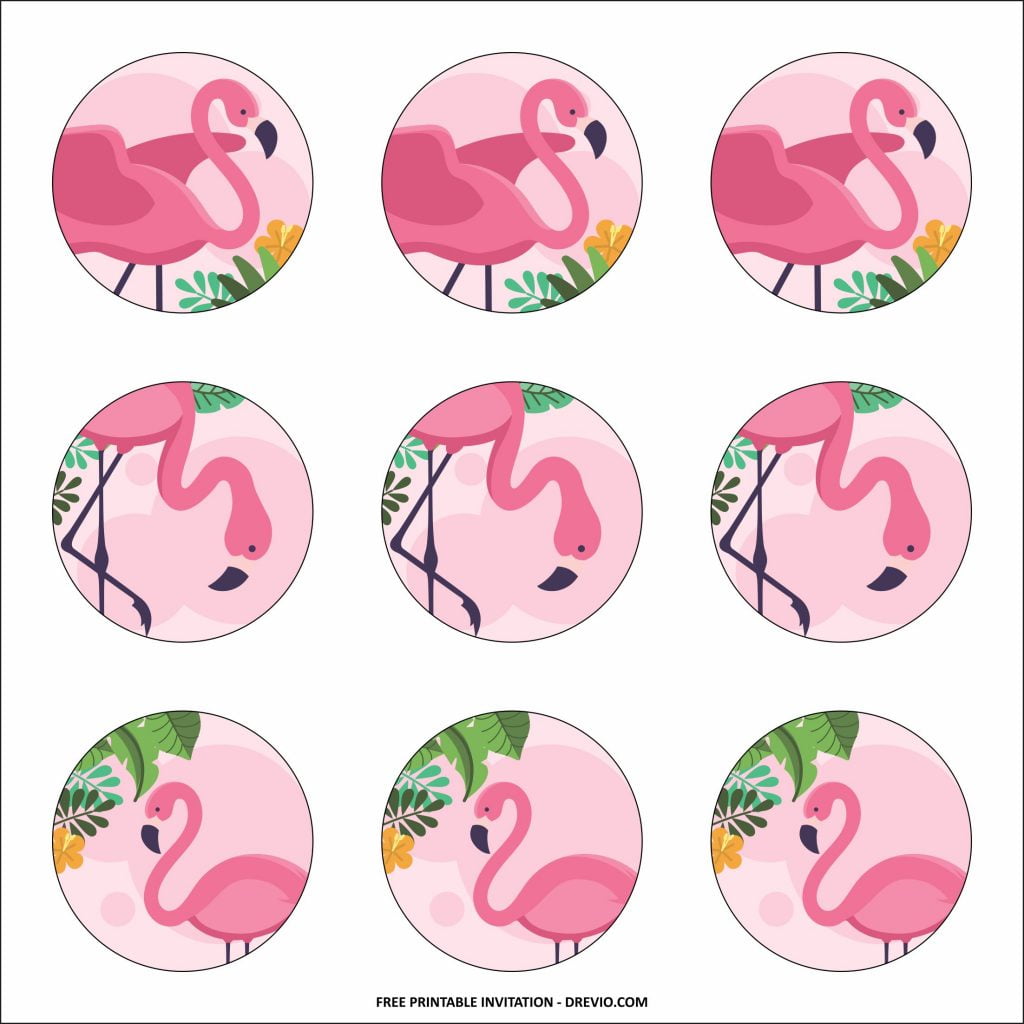 (FREE PRINTABLE) - Flamingo Birthday Party Kits Templates