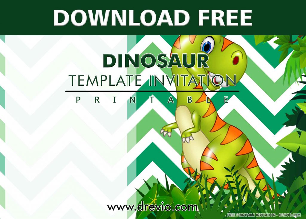 (FREE PRINTABLE) – Dinosaur Party Birthday Invitation Templates