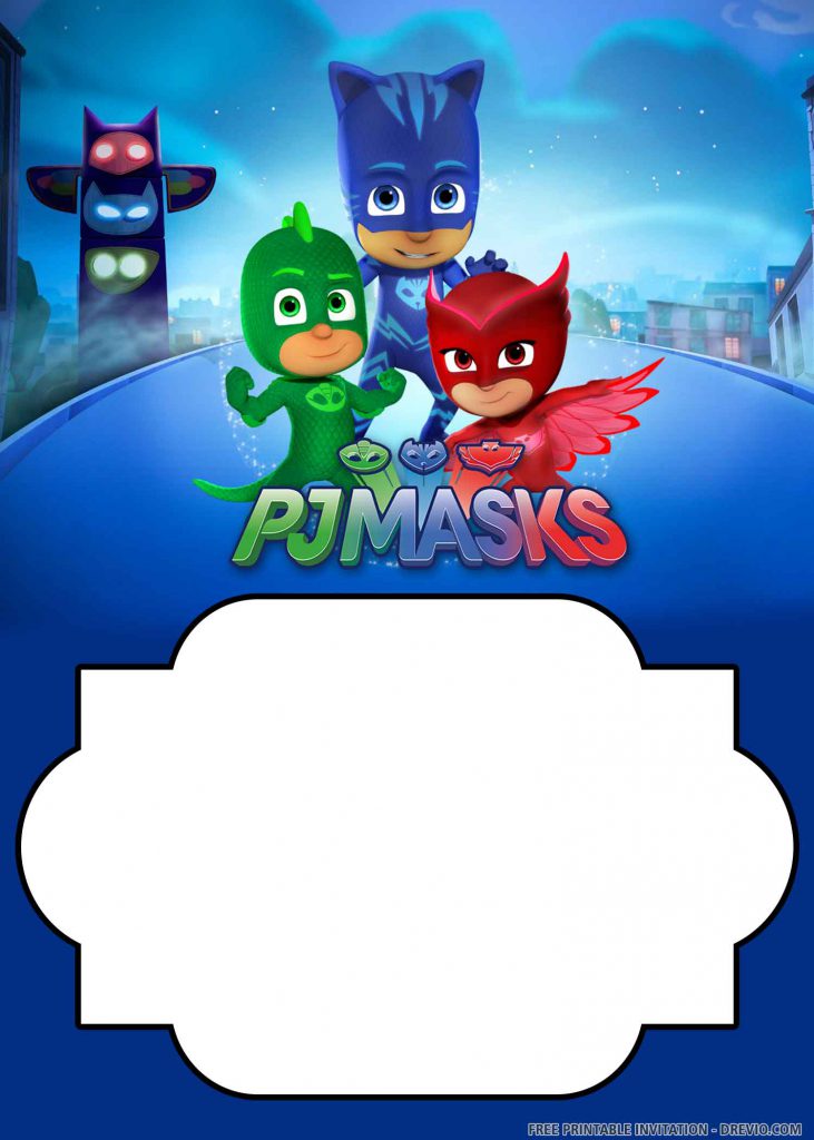 (FREE PRINTABLE) – PJ Masks Birthday Invitation Templates