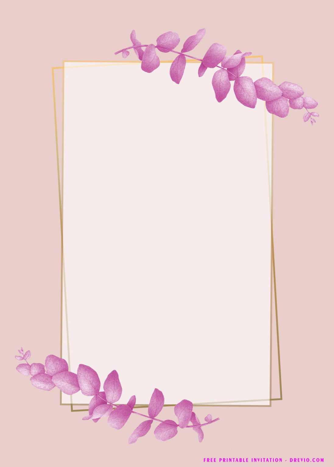 (FREE Printable) - Pink Floral Invitation Templates