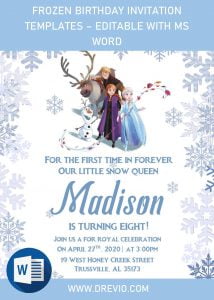 Frozen Invitation Templates - Editable With MS Word