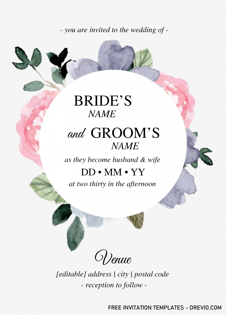 Rustic Bloom Invitation Templates - Editable With MS Word