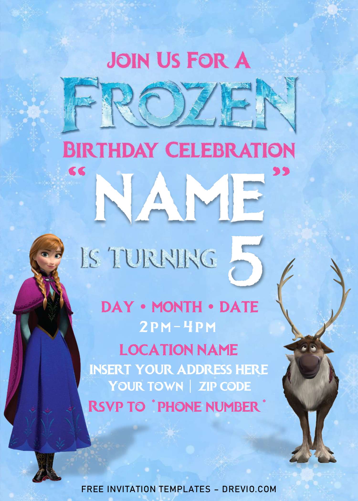 Free Frozen 2 Birthday Invitation Templates For Word