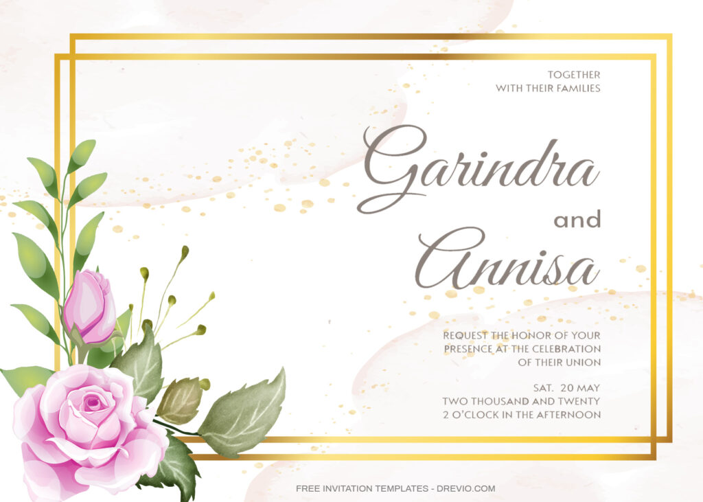 8+ Beautiful Pinkish Roses Floral Invitation Templates
