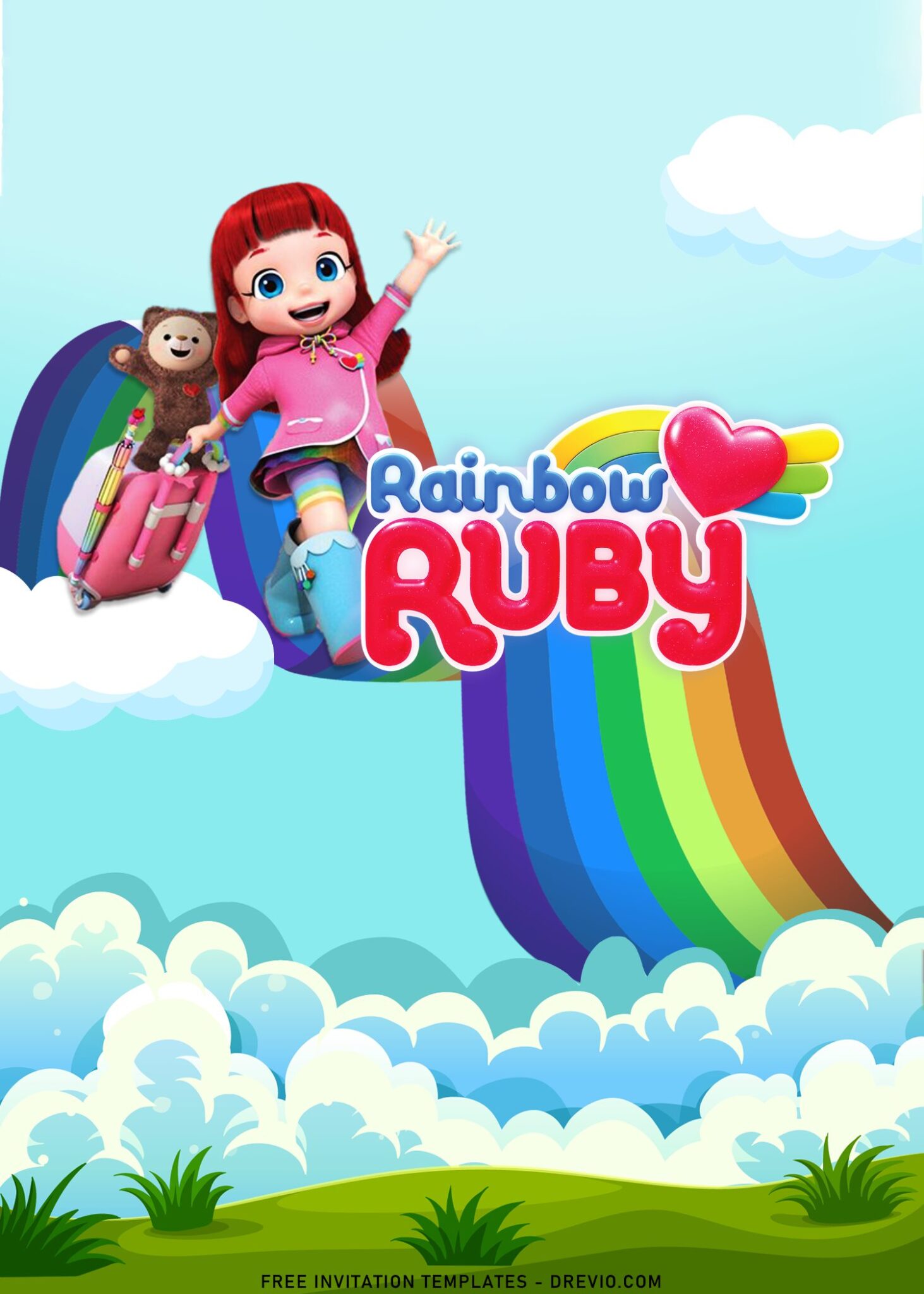 11+ Rainbow Ruby Birthday Invitation Templates For Your Daughter's Birthday
