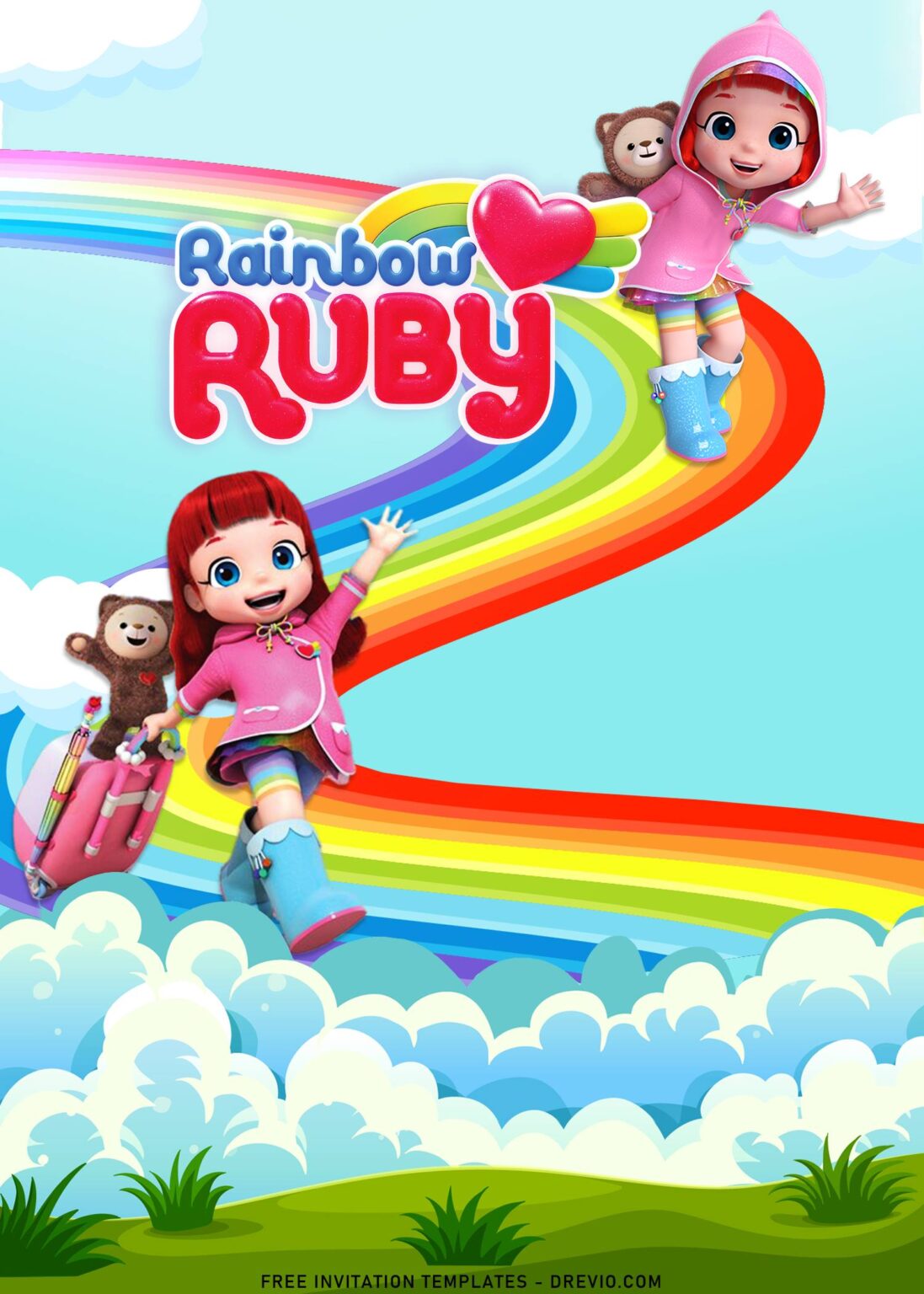 11+ Rainbow Ruby Birthday Invitation Templates For Your Daughter's Birthday