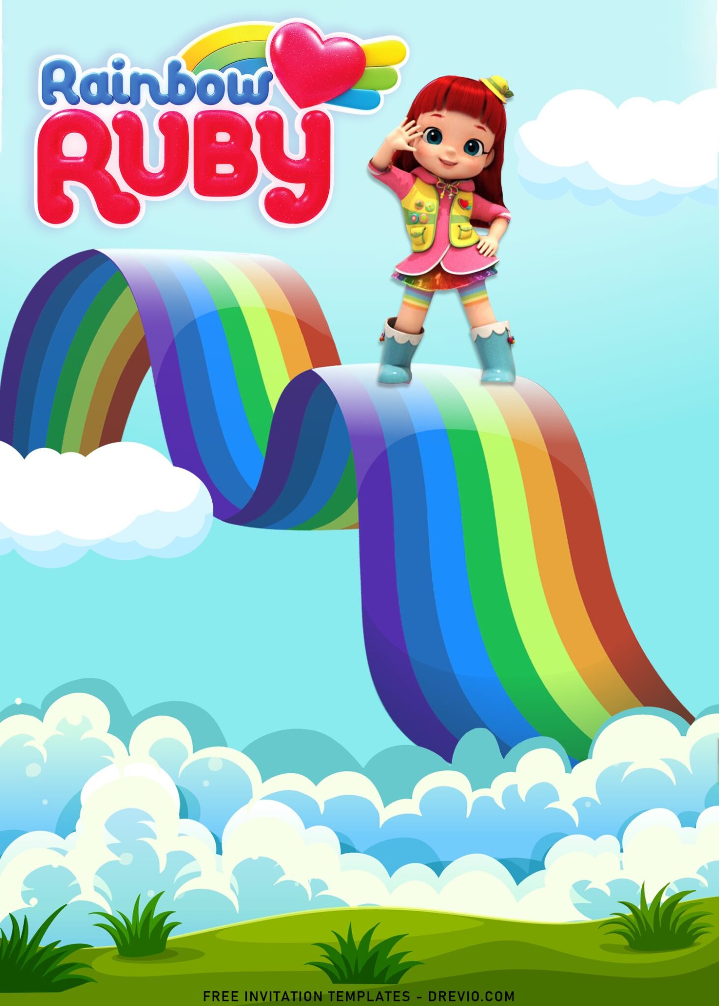 11+ Rainbow Ruby Birthday Invitation Templates For Your Daughter's Birthday