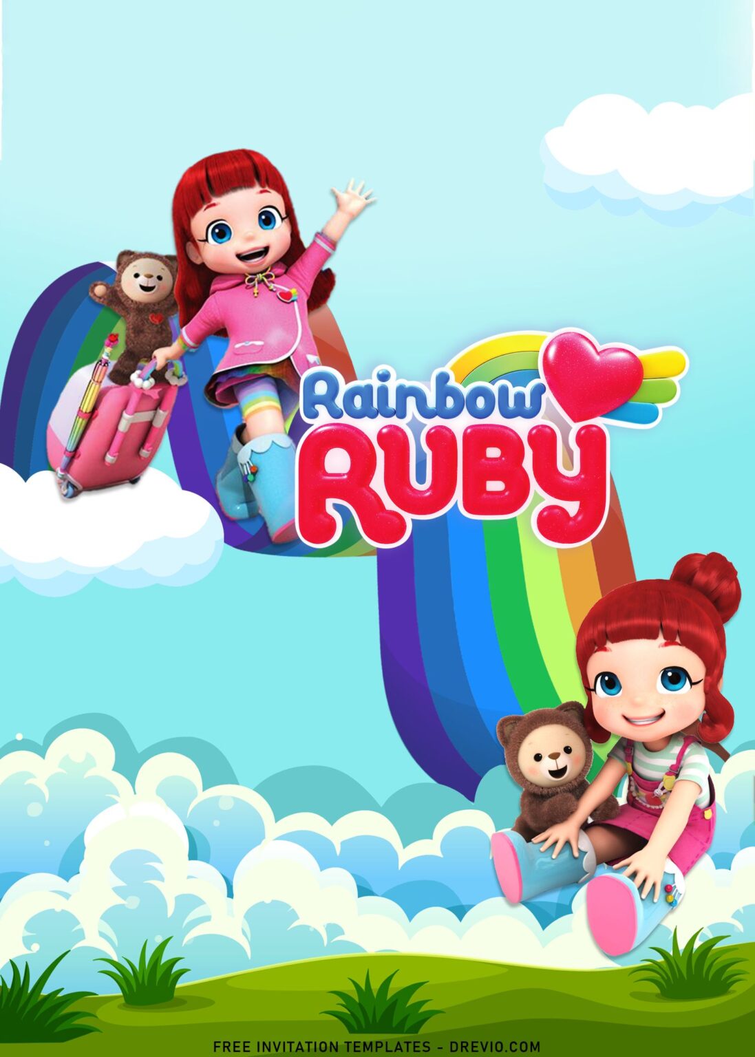 11+ Rainbow Ruby Birthday Invitation Templates For Your Daughter's Birthday