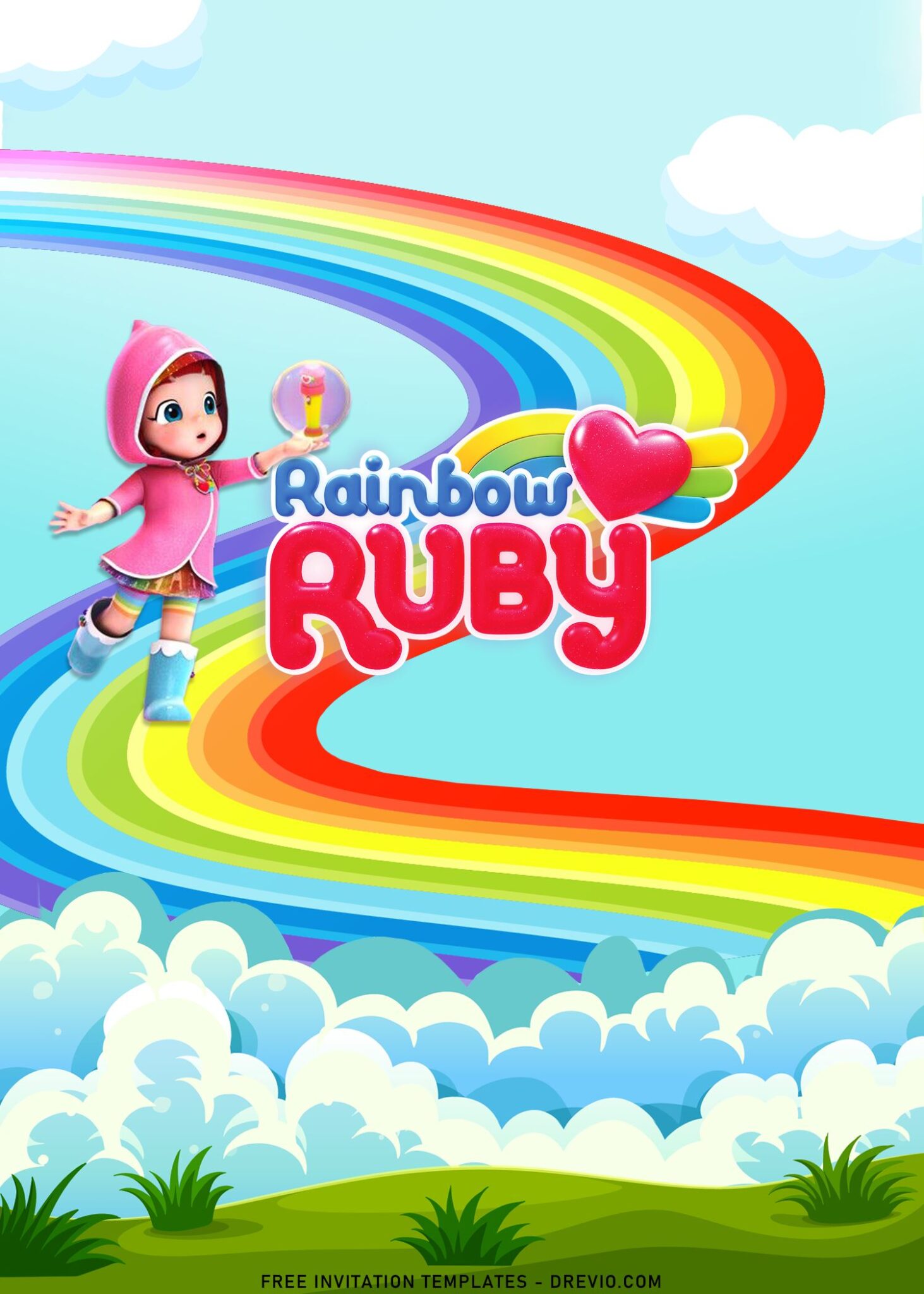 11+ Rainbow Ruby Birthday Invitation Templates For Your Daughter's Birthday
