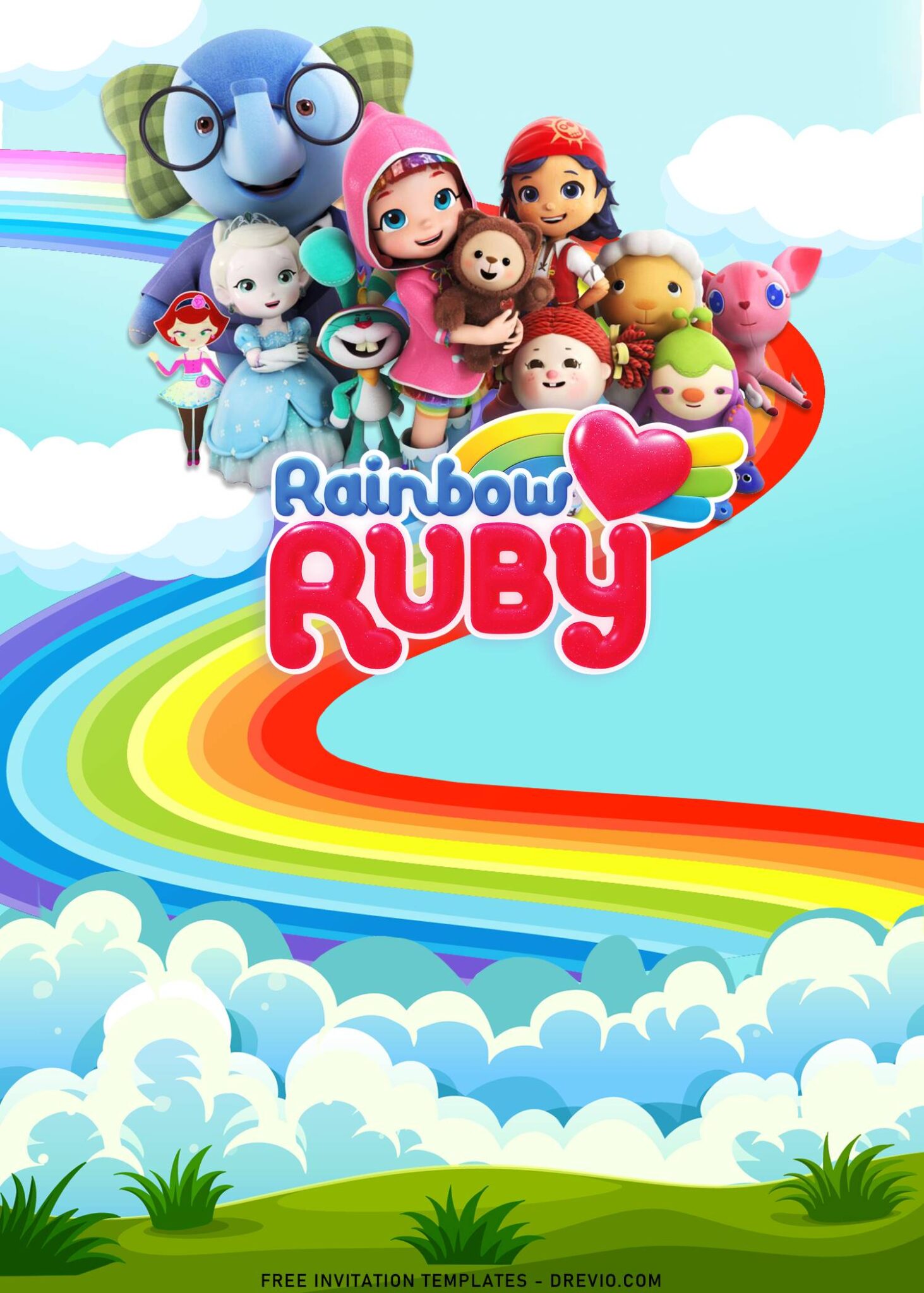 11+ Rainbow Ruby Birthday Invitation Templates For Your Daughter's Birthday