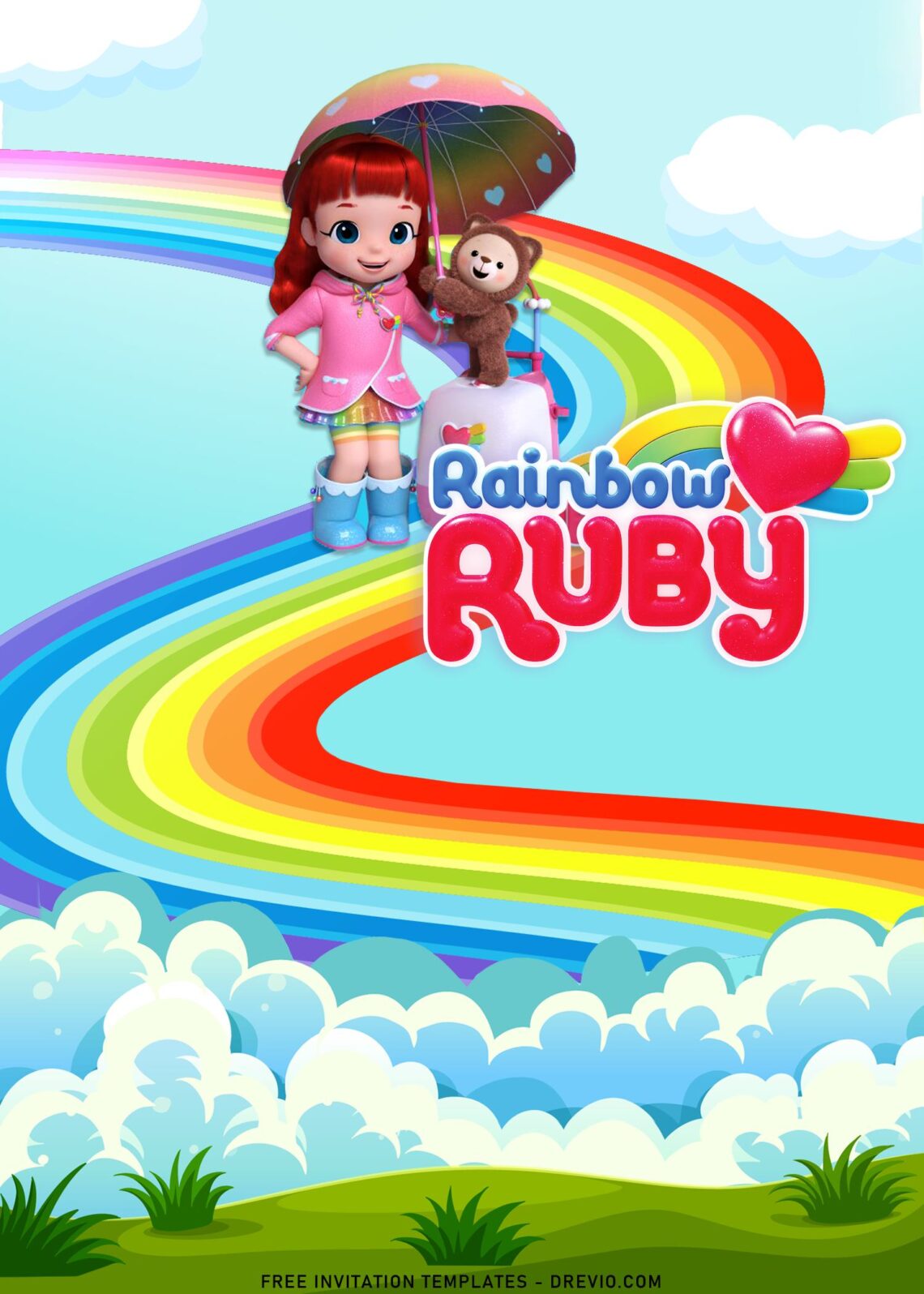 11+ Rainbow Ruby Birthday Invitation Templates For Your Daughter's Birthday