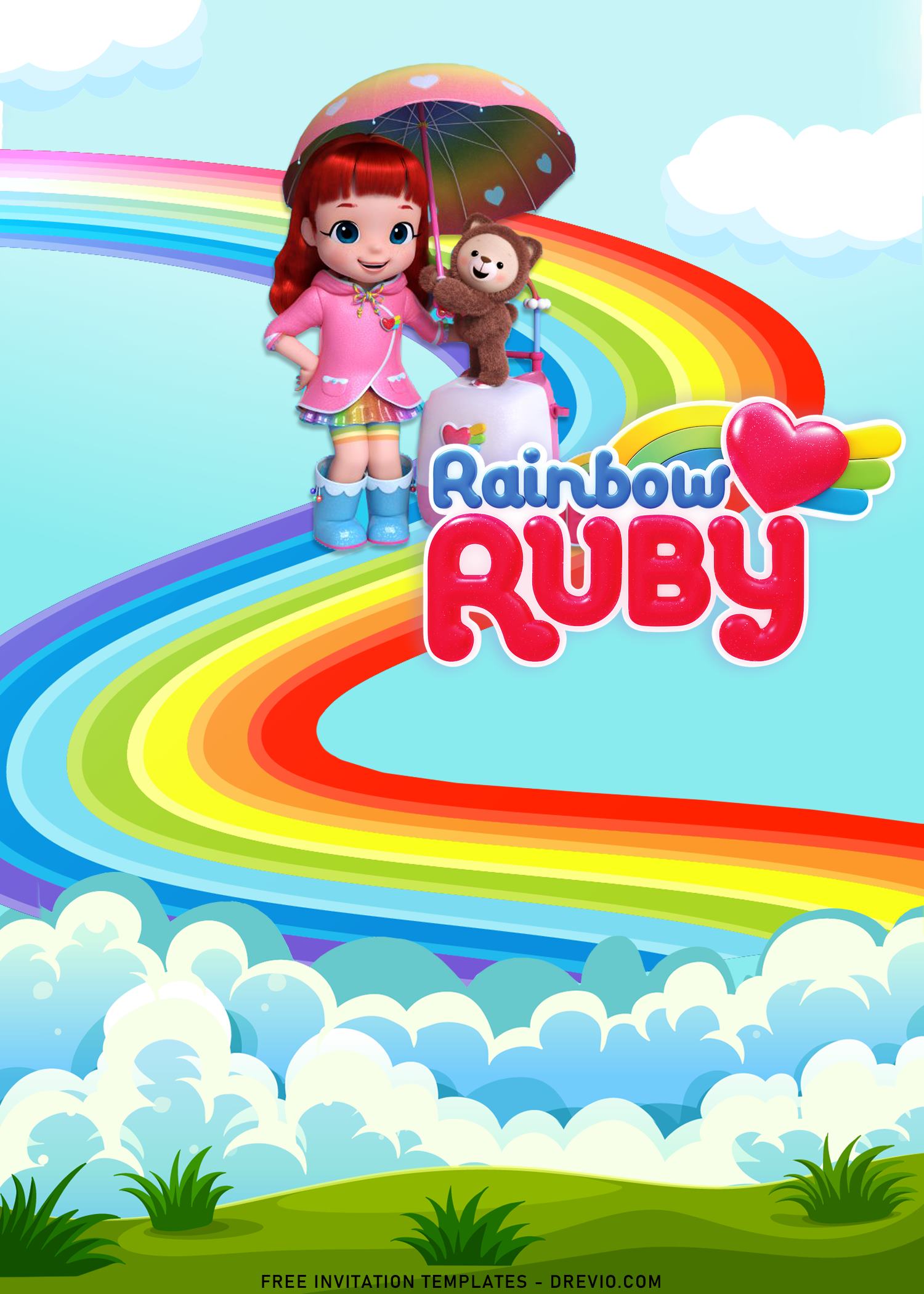11+ Rainbow Ruby Birthday Invitation Templates For Your Daughter's Birthday