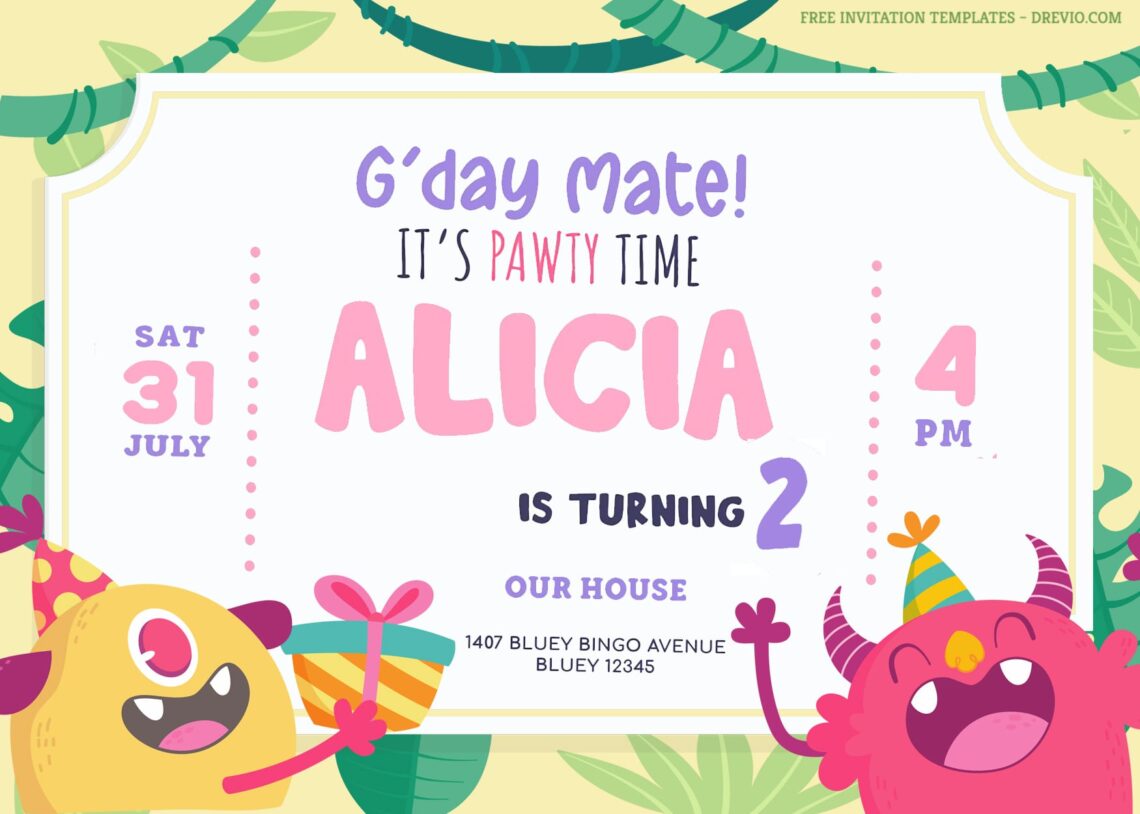 8+ Happy Good Day Monster Party Birthday Invitation Templates