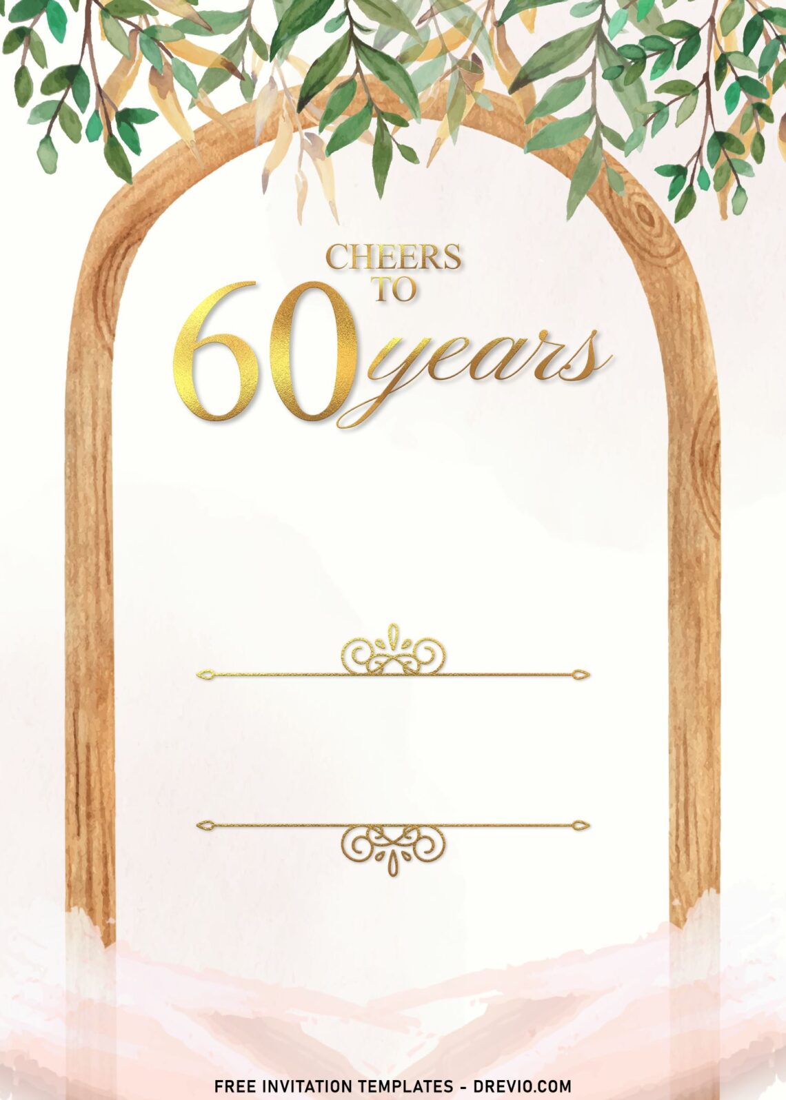7+ Simple And Elegant Cheers To 60 Years Invitation Templates With Vines