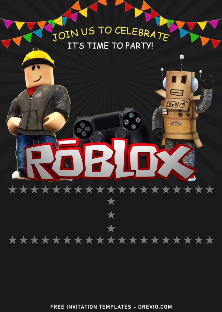 8+ Incredible Roblox Video Game Theme Birthday Invitation Templates