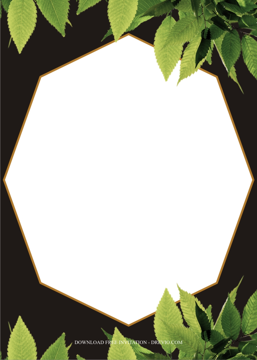 Best Tropical Green Leaf Garden Party & Invitation Templates