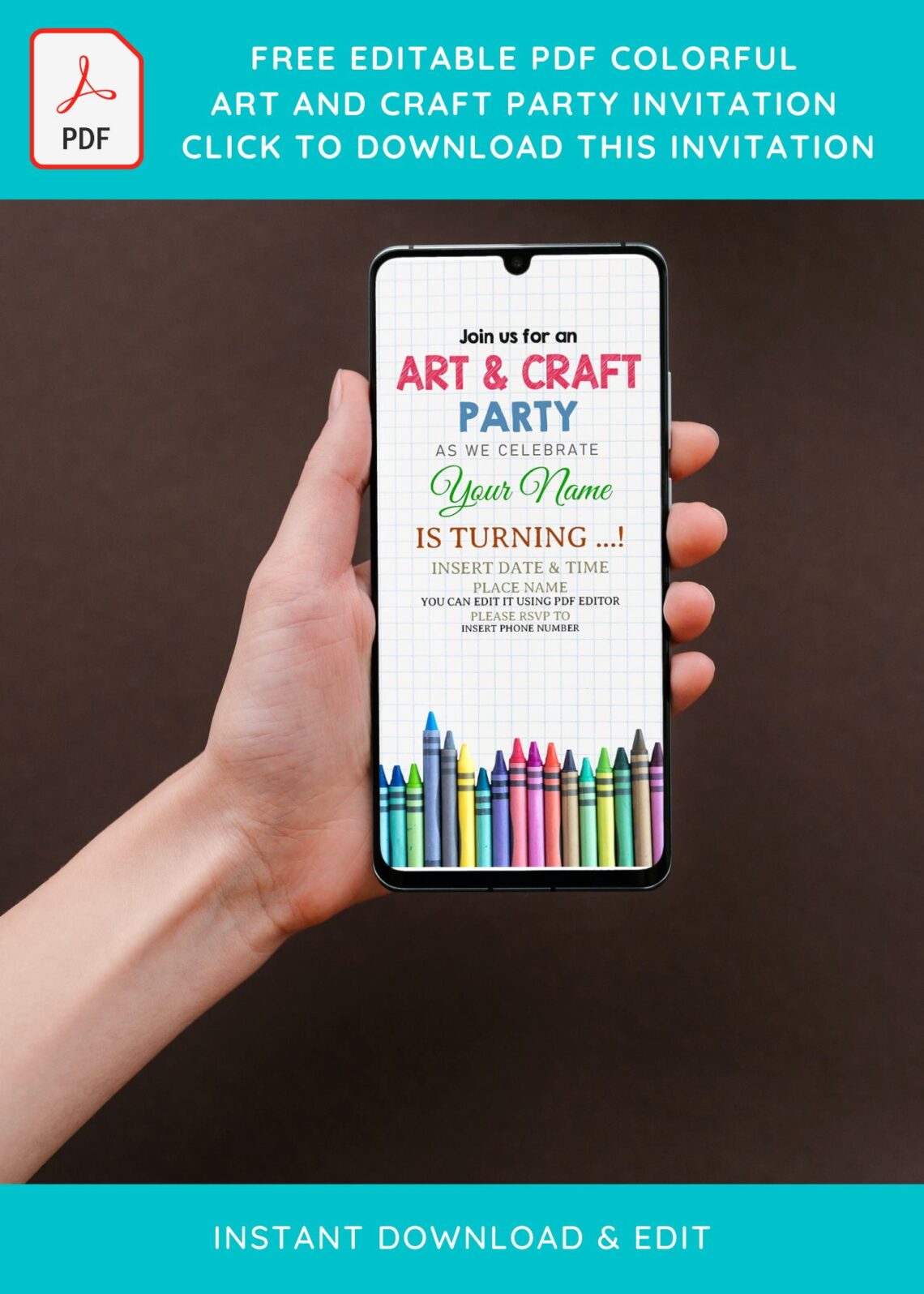 (Free Editable PDF) Colorful Art & Craft Party Invitation Templates