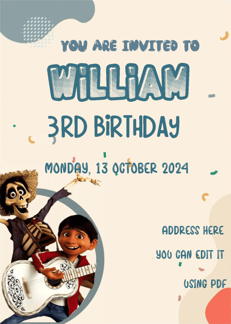 ( Free Editable PDF ) Coco Birthday Invitation Templates