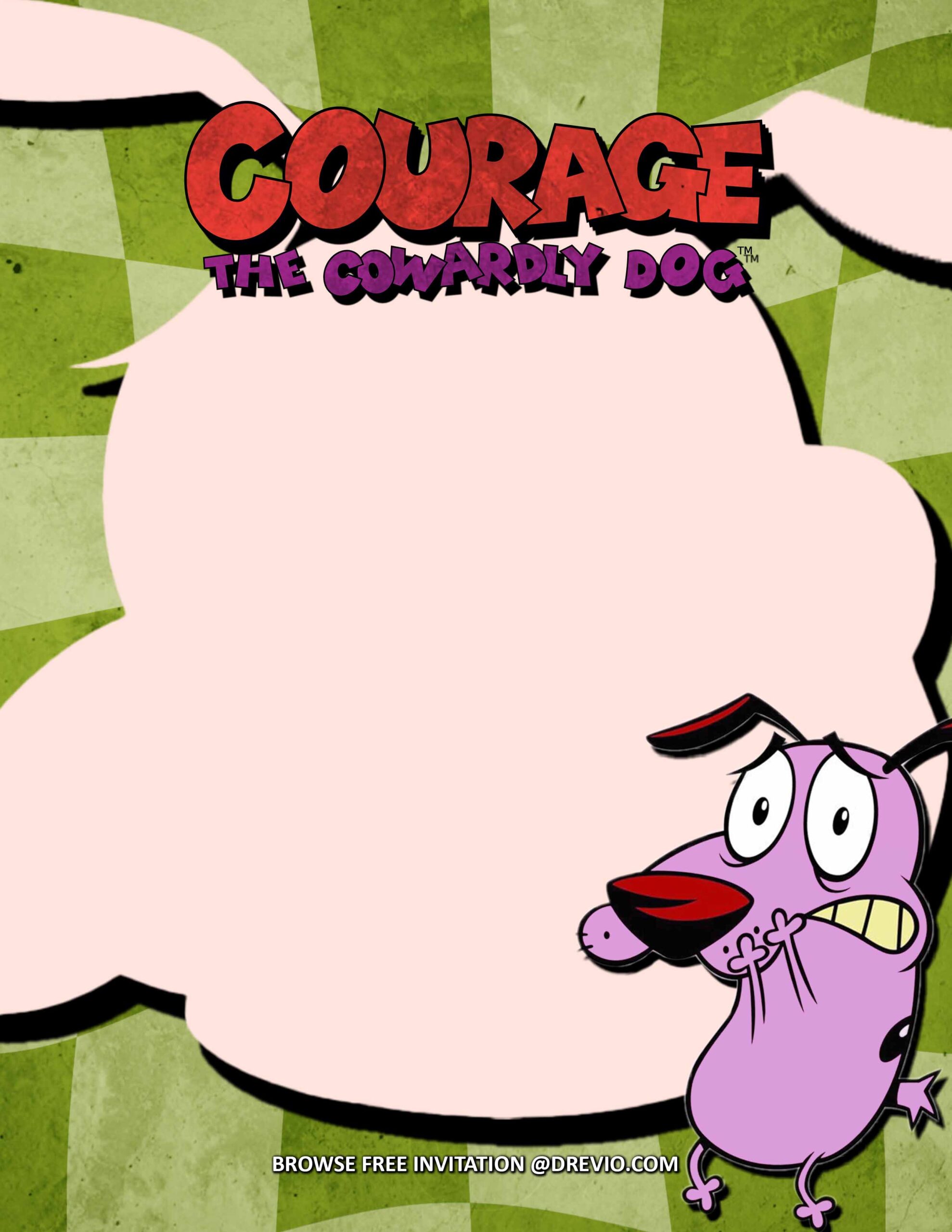(FREE Invitations) Courage the Cowardly Dog Birthday Invitations ...