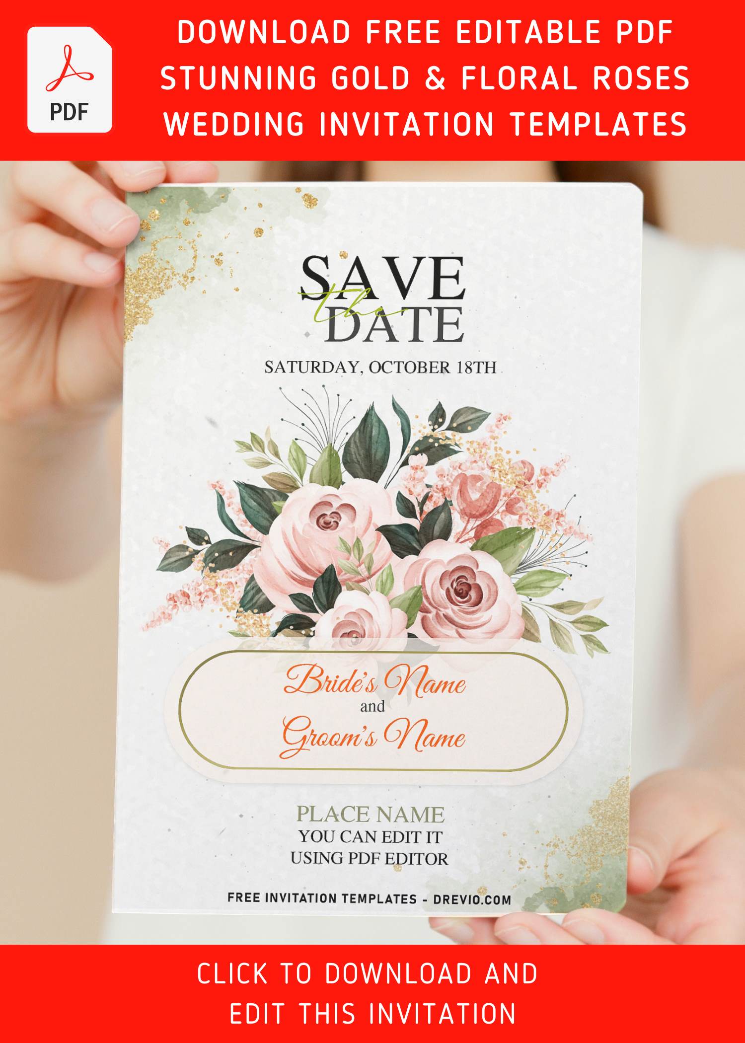 (Free Editable PDF) Striking Nature-Inspired Flower Wedding Invitation ...