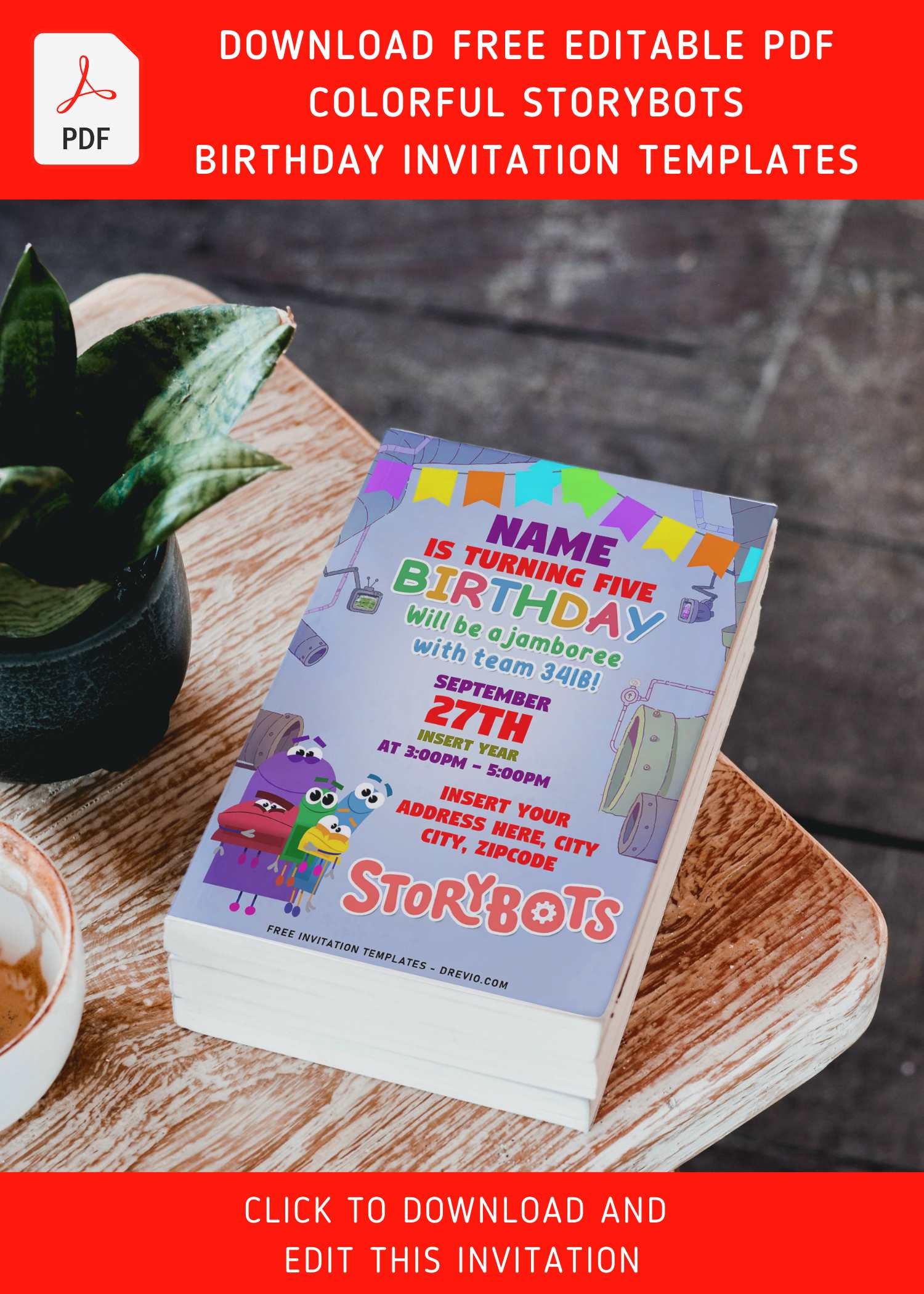 (Free Editable PDF) Friendly And Funny StoryBots Birthday Invitation ...