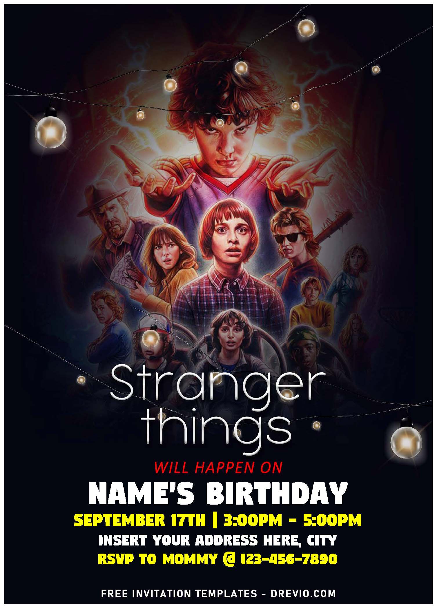 (Free Editable PDF) Awesome Stranger Things Sleepover Birthday ...