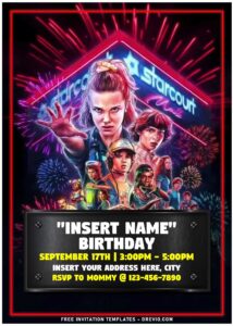 (Free Editable PDF) Retro 80's Stranger Things Halloween Birthday ...