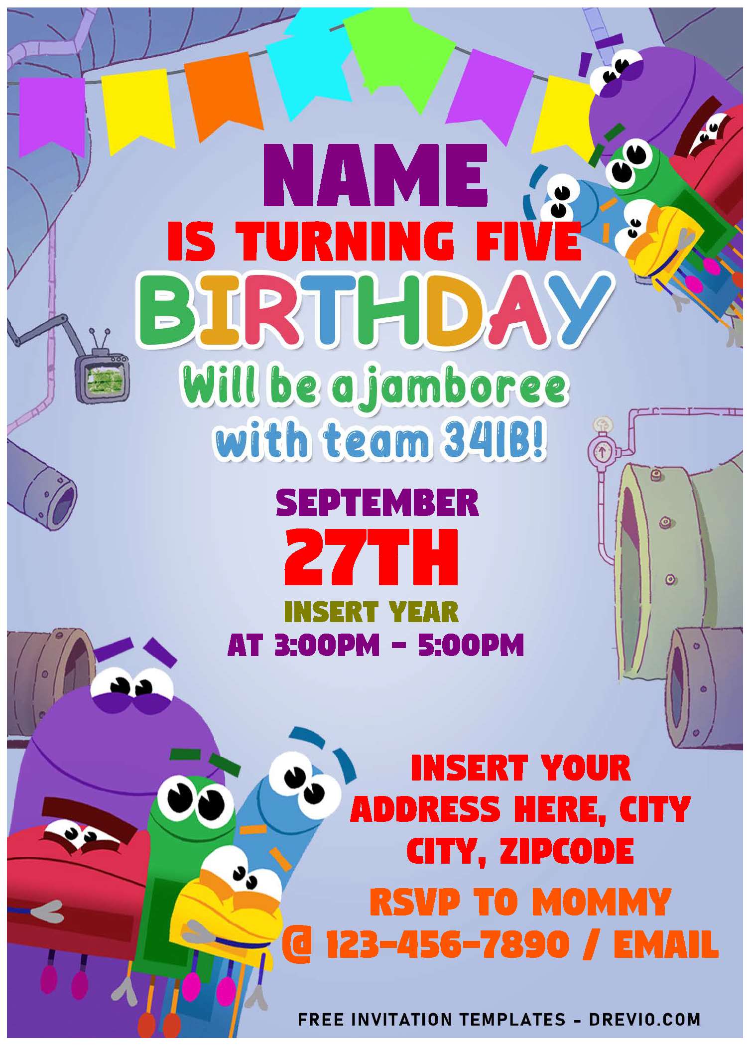 (Free Editable PDF) Friendly And Funny StoryBots Birthday Invitation ...