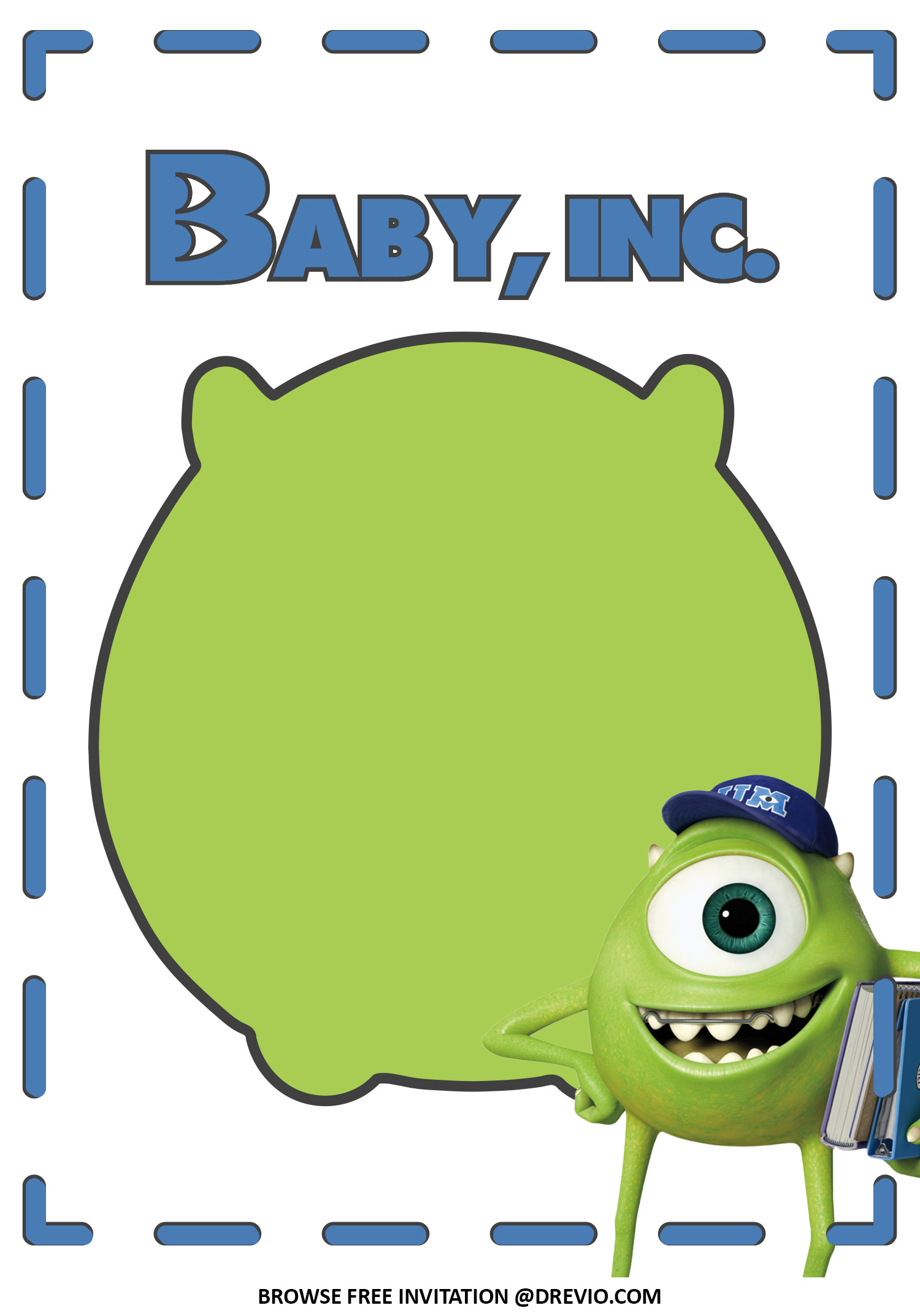 Free Monster Inc Baby Shower Invitation Templates | Drevio