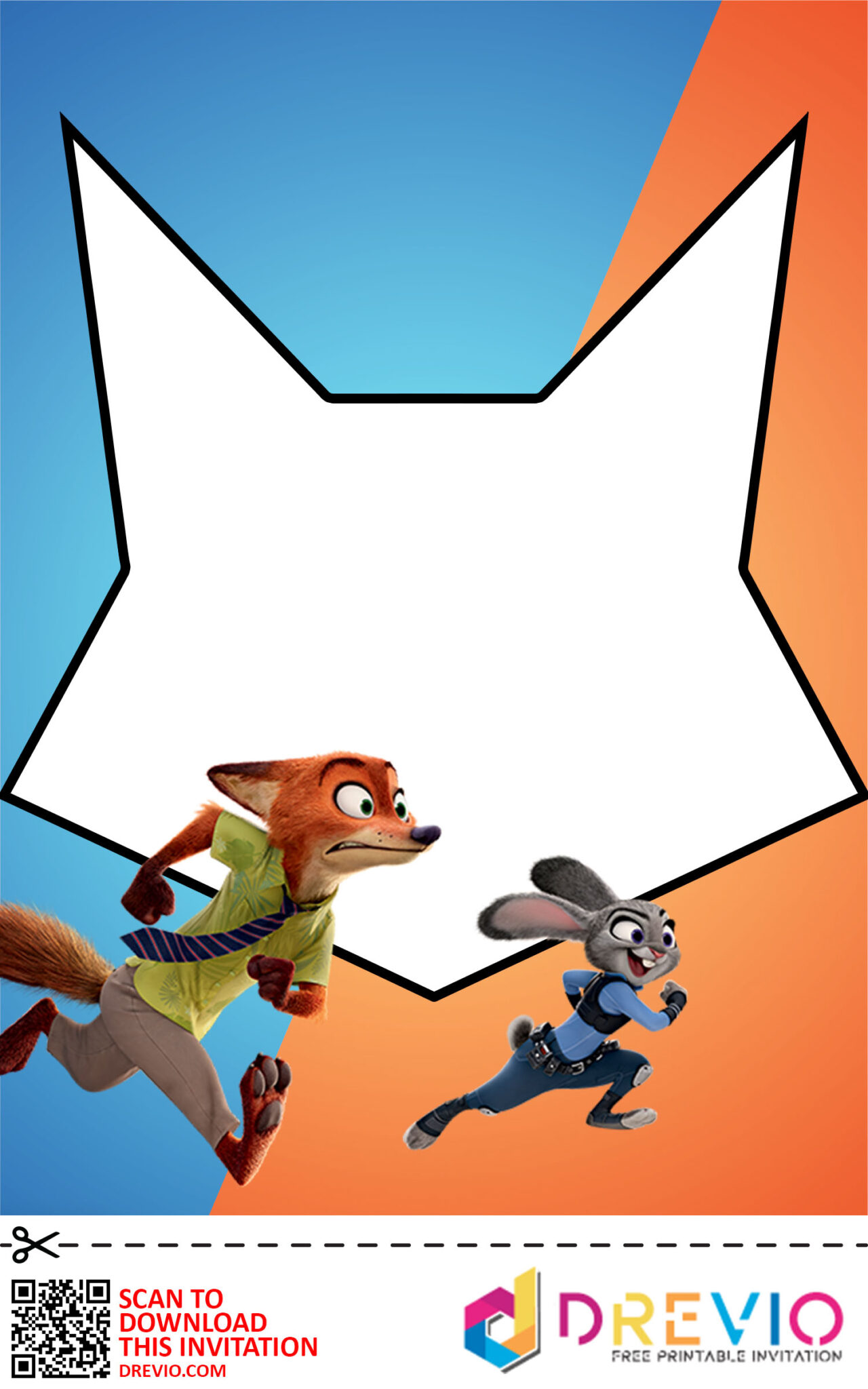 [FREE INVITATIONS] Zootopia Themed Baby Shower Invitations + Party Ideas