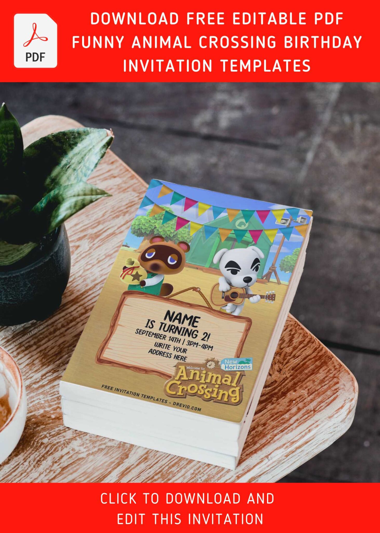 (Free Editable PDF) Funny Animal Crossing Birthday Invitation Templates